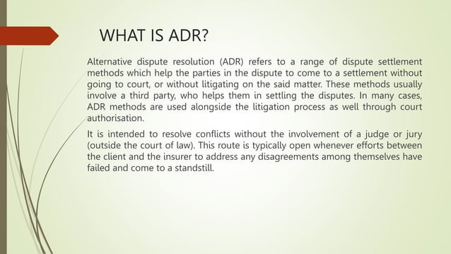 Alternative Dispute Resolution System- Modes | PPTX | Law