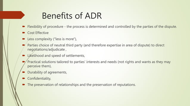 Alternative Dispute Resolution System- Modes | PPTX | Law