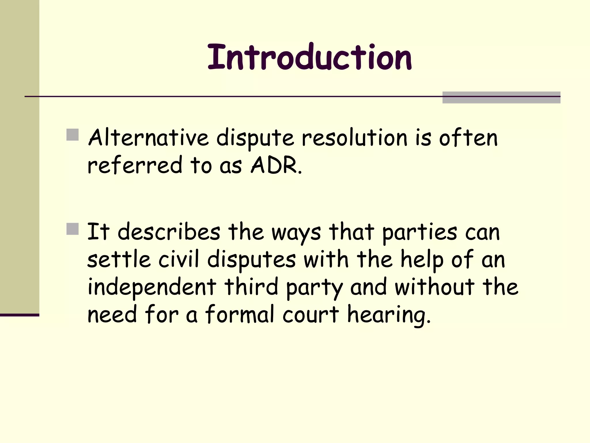 Alternate Dispute Resolution | PPT