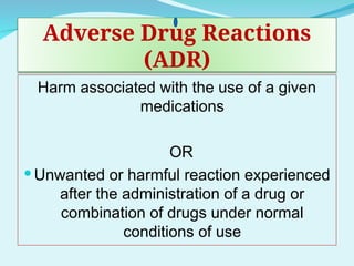 ADVERSE DRUG REACTIONS- classification and types.ppt
