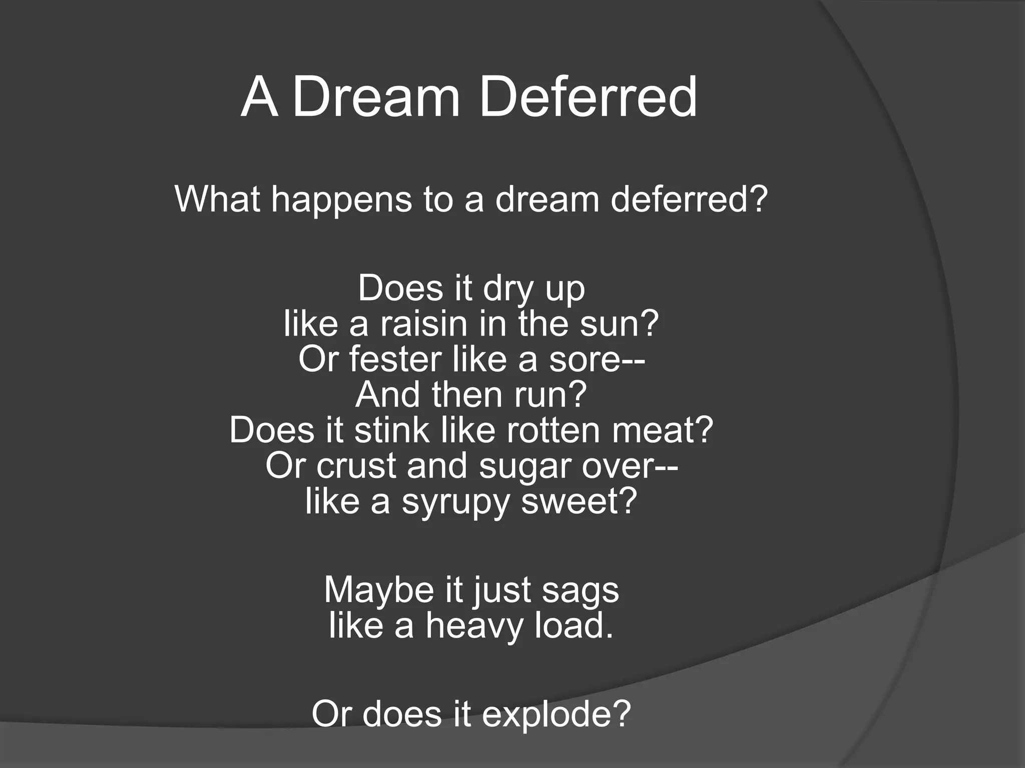 A Dream Deferred | PPTX