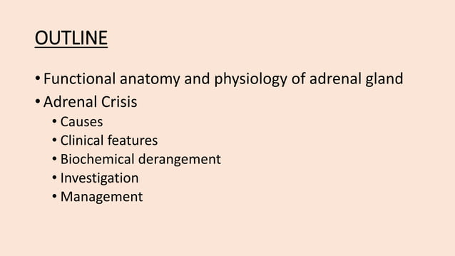 ADRENAL CRISIS.pptx | Endocrine and Metabolic Diseases | Diseases and ...