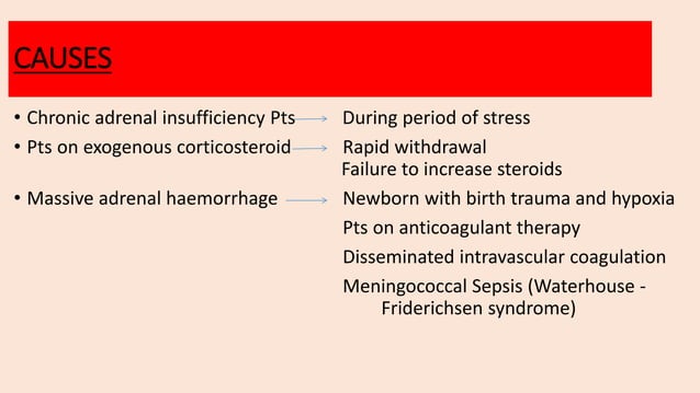 ADRENAL CRISIS.pptx | Endocrine and Metabolic Diseases | Diseases and ...