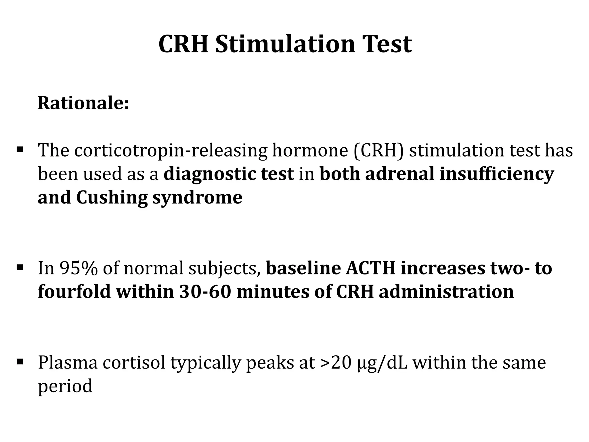 Adrenal Function Tests DETAILS OF ADRENAL FUNCTION TESTS AND CLINICAL ...
