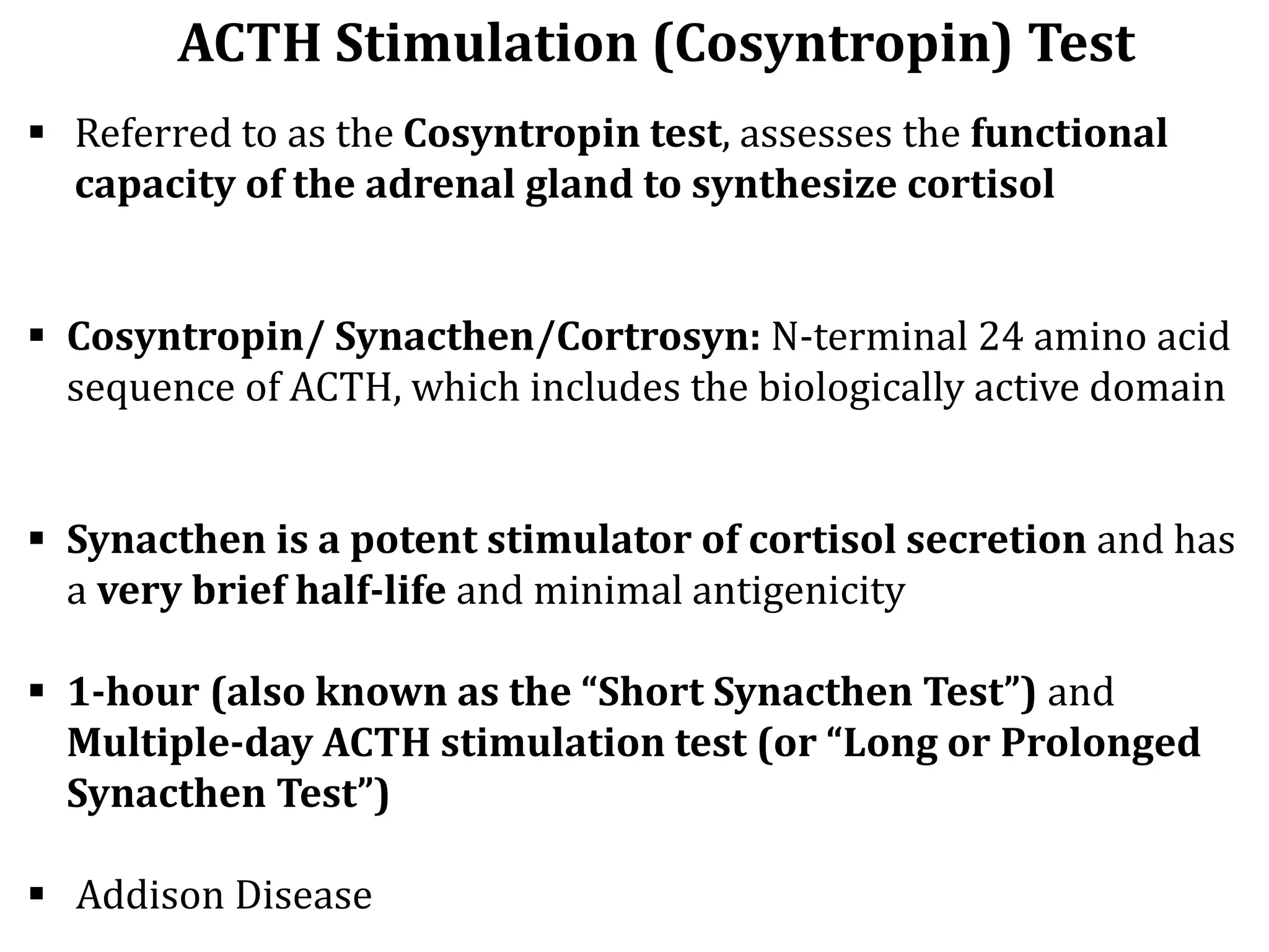 Adrenal Function Tests DETAILS OF ADRENAL FUNCTION TESTS AND CLINICAL ...