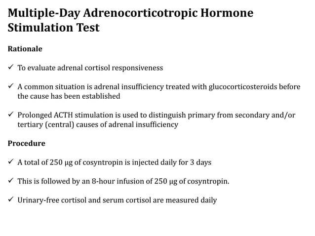 Adrenal Function Tests DETAILS OF ADRENAL FUNCTION TESTS AND CLINICAL ...