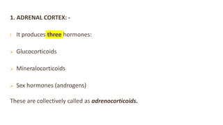 ADRENAL GLAND. PARTS,HORMONES, ABNORMALITIES AND NORMAL RANGES. pptx | PPTX