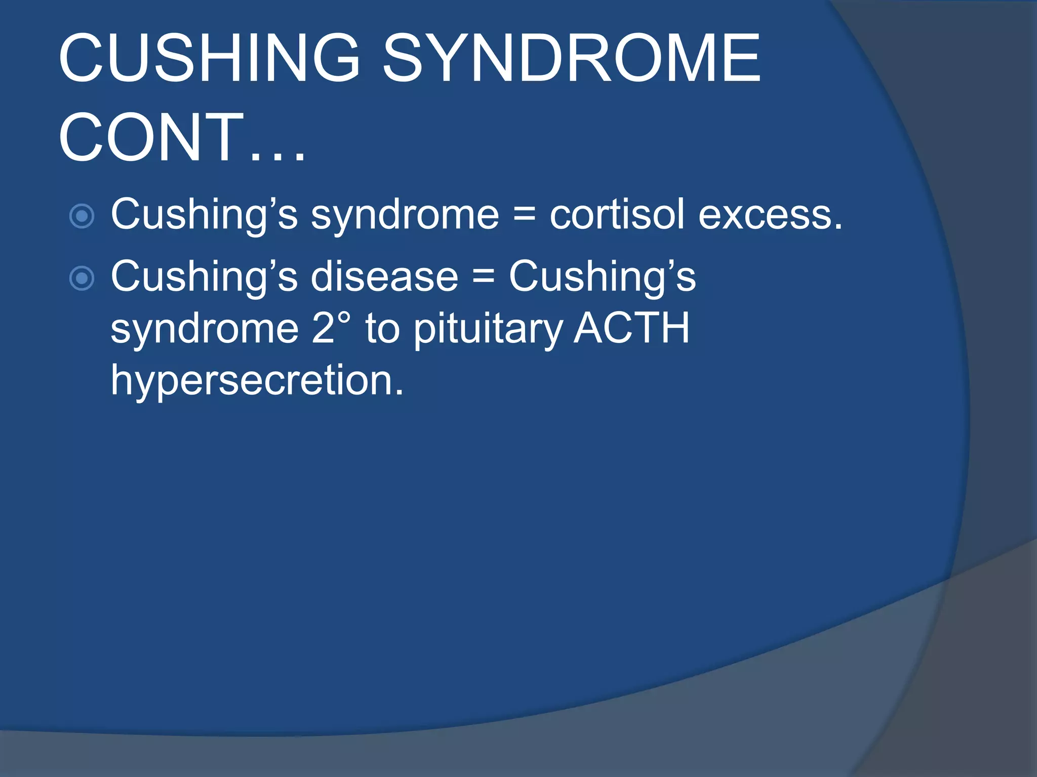 Cushing syndrome and Addison disease-Dr.Hamisi Mkindi | PPTX