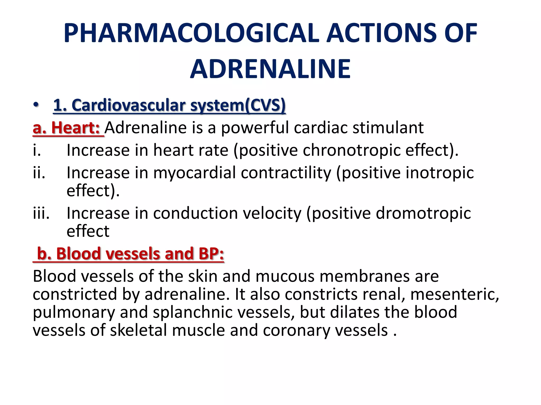 Adrenaline pharmacology | PPTX
