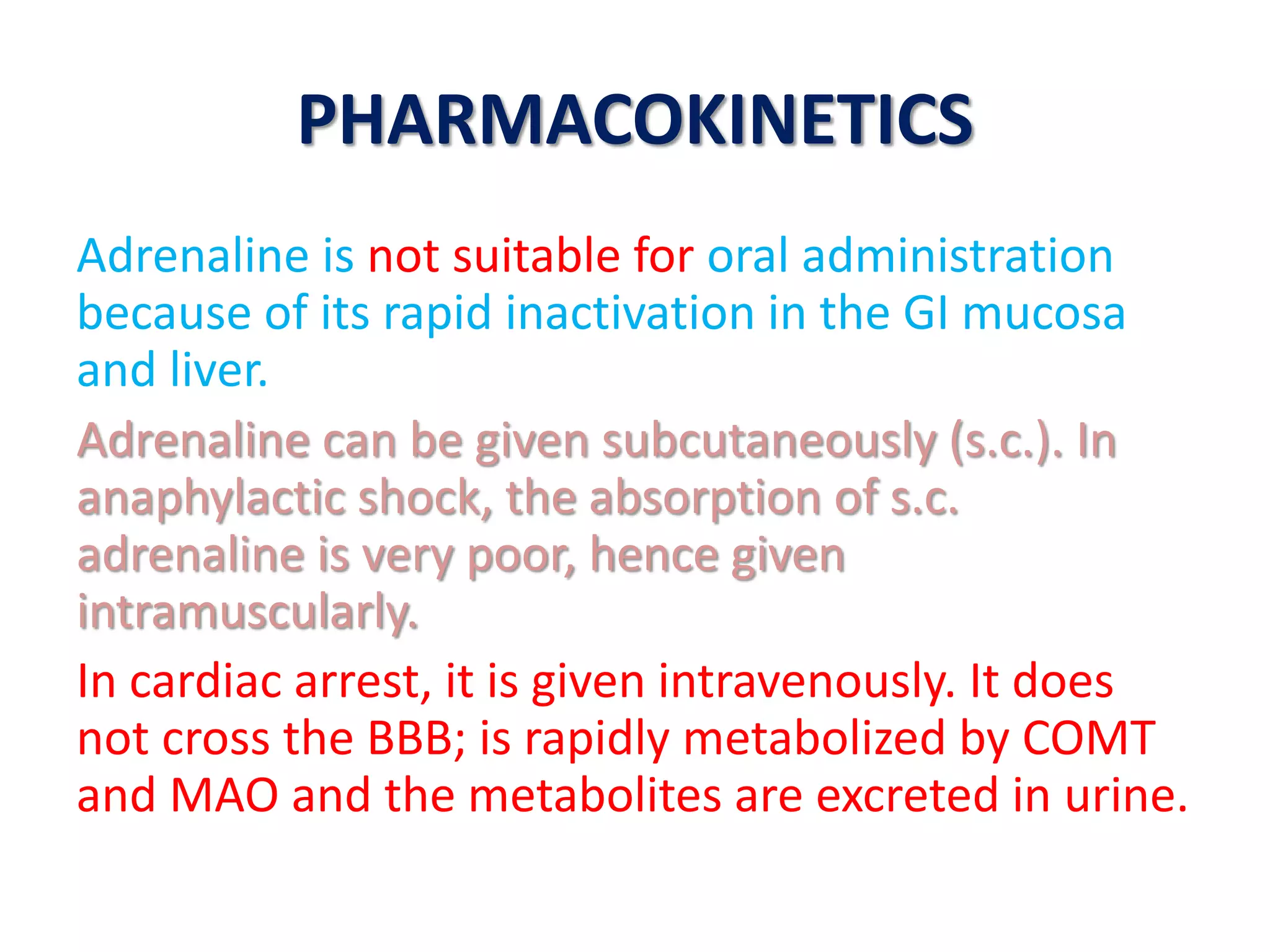 Adrenaline pharmacology | PPTX