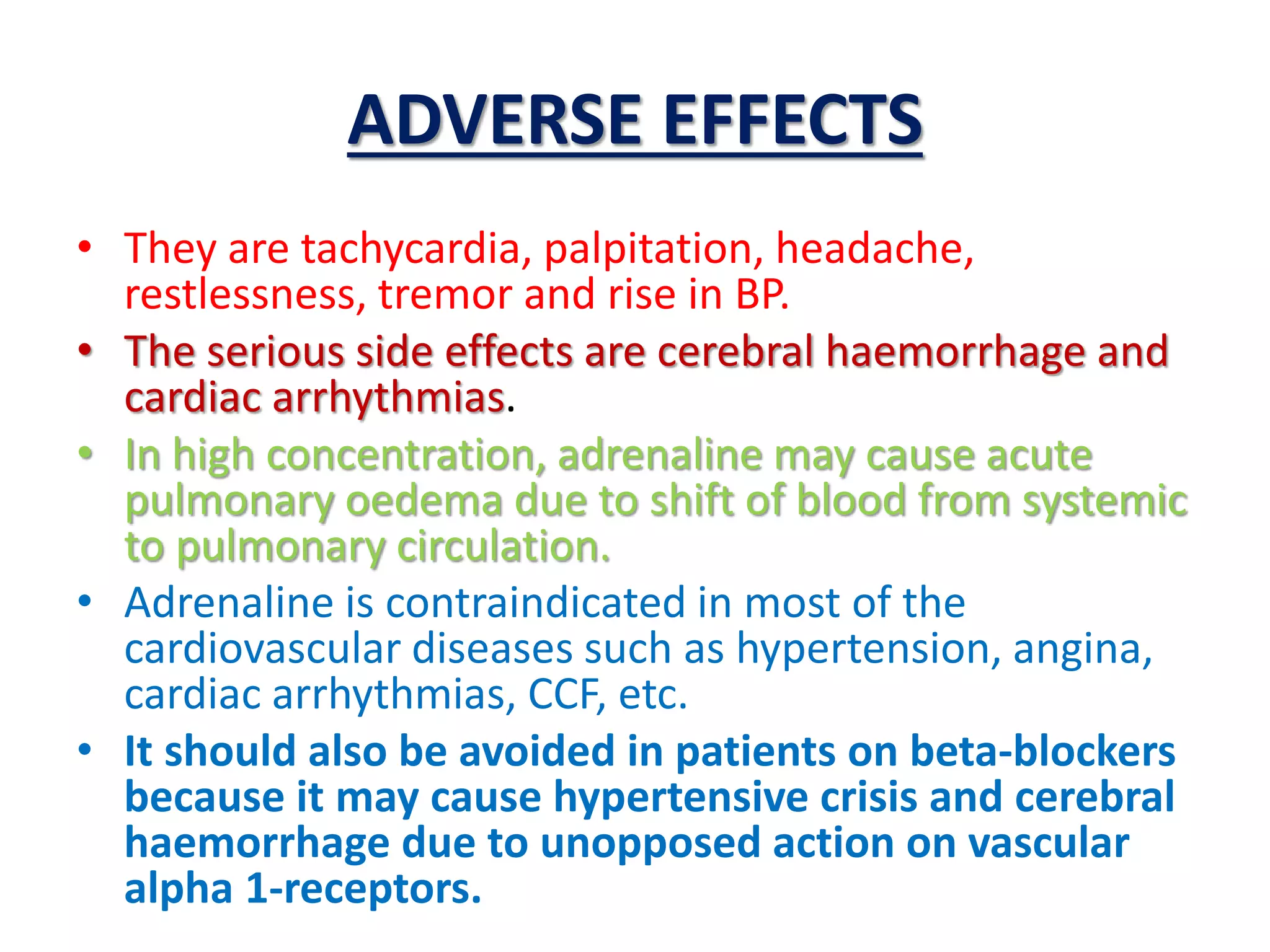 Adrenaline pharmacology | PPTX
