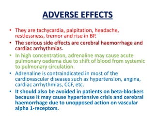 Adrenaline pharmacology | PPTX