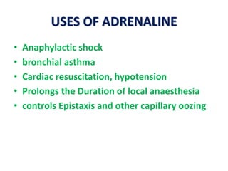 Adrenaline pharmacology | PPTX