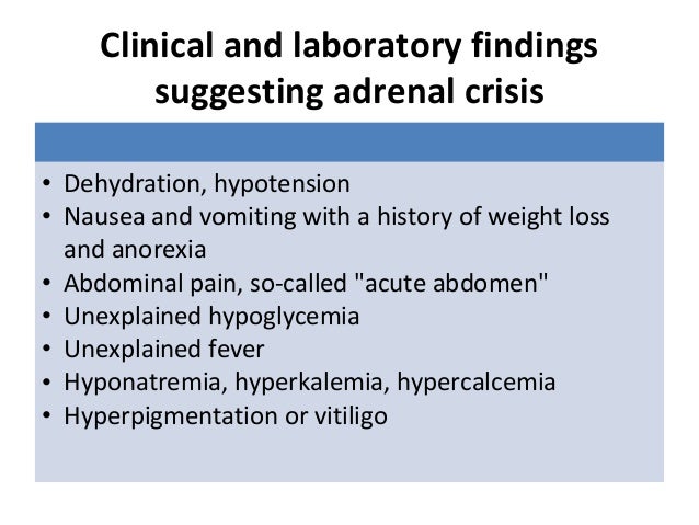 Disorder of Adrenal Gland: Adrenal insufficiency