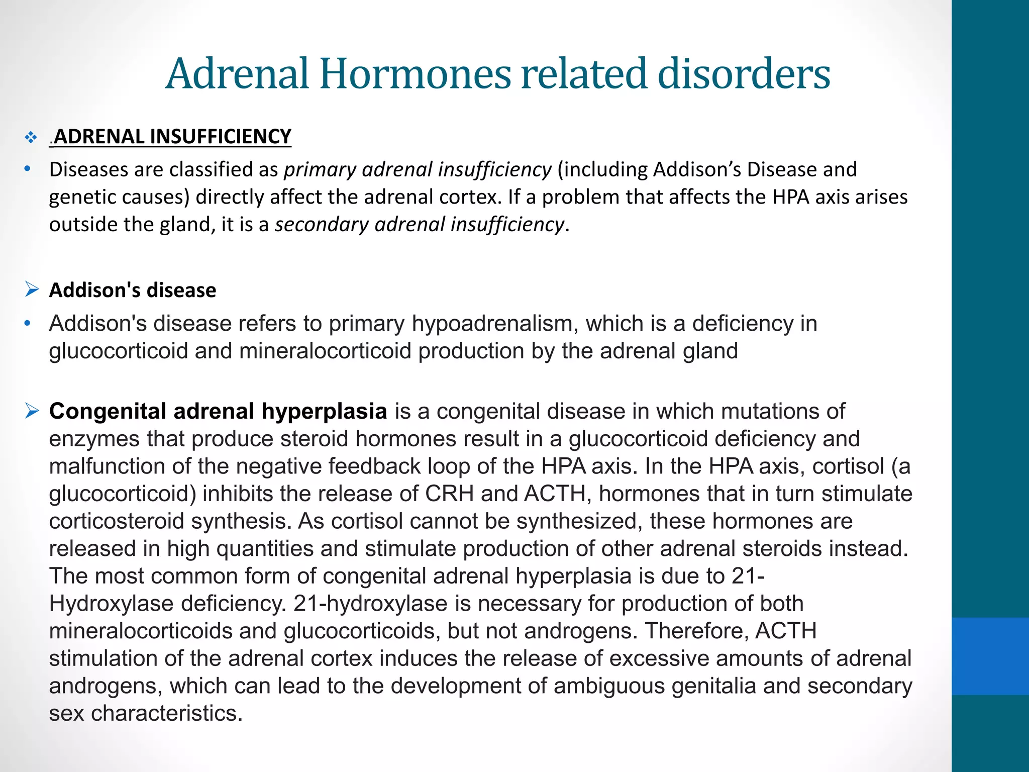 Adrenal gland disorders-Cushing's disorder,Addison's disease and ...