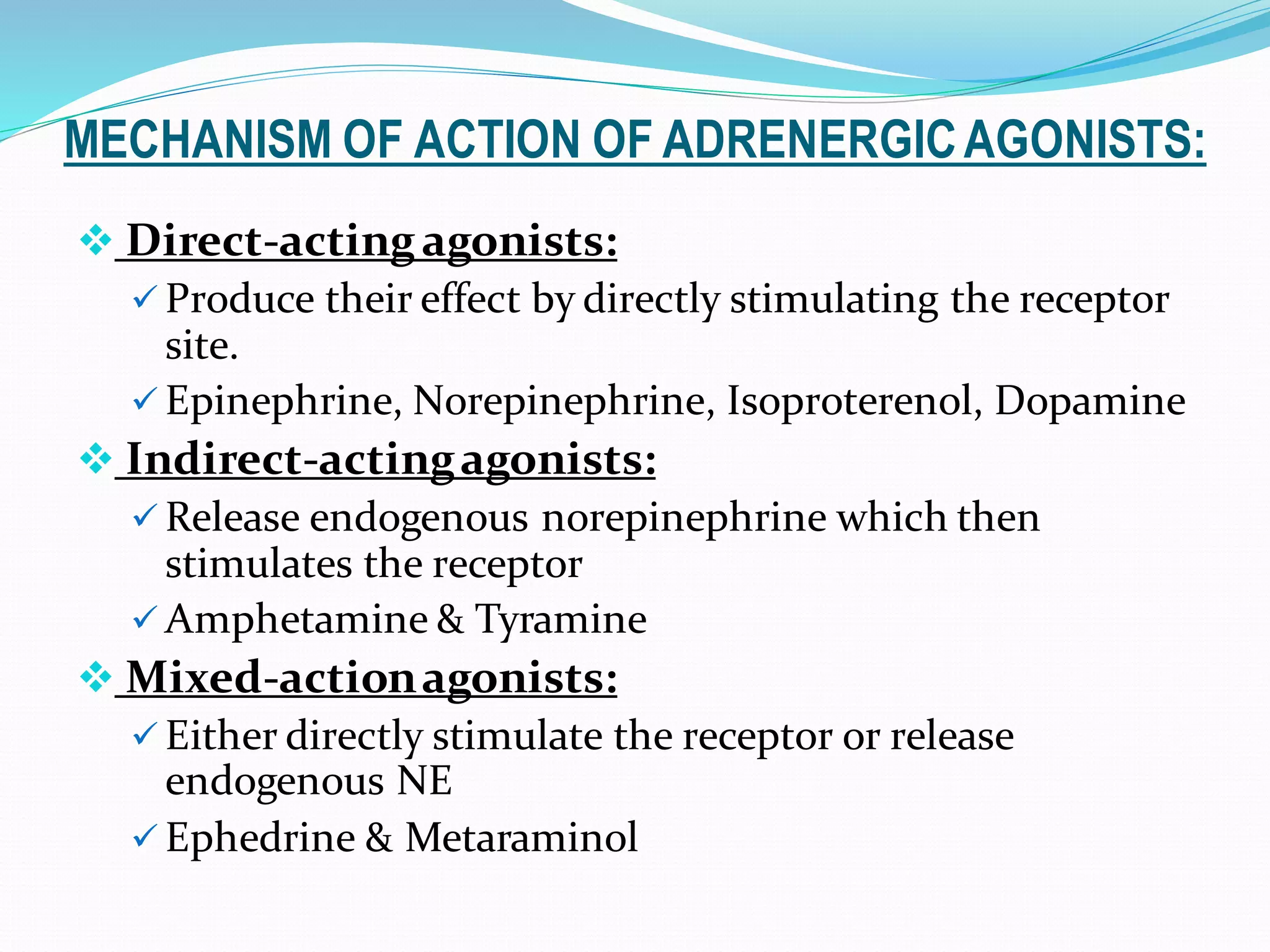 Adrenergic agents M. Pharm. | PDF