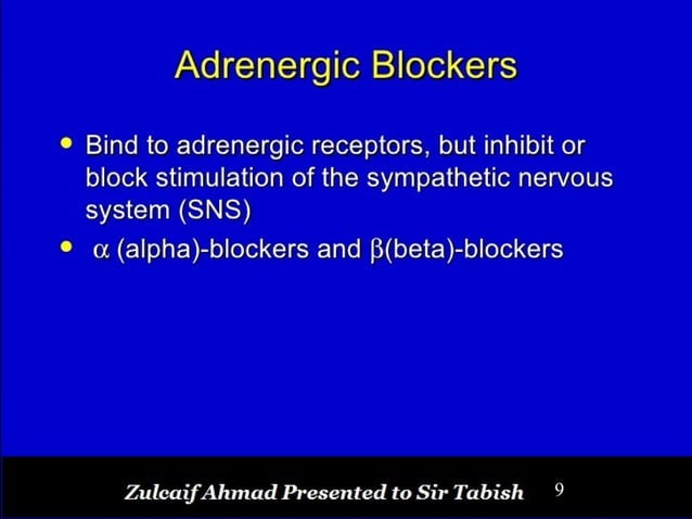 Adrenergic antagonists alpha and beta blockers | PPT