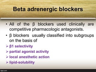 Adrenergic blocking agent | PPT