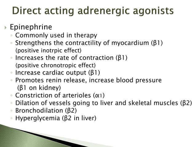 Adrenergic drugs - pharmacology | PDF | Heart and Cardiovascular ...