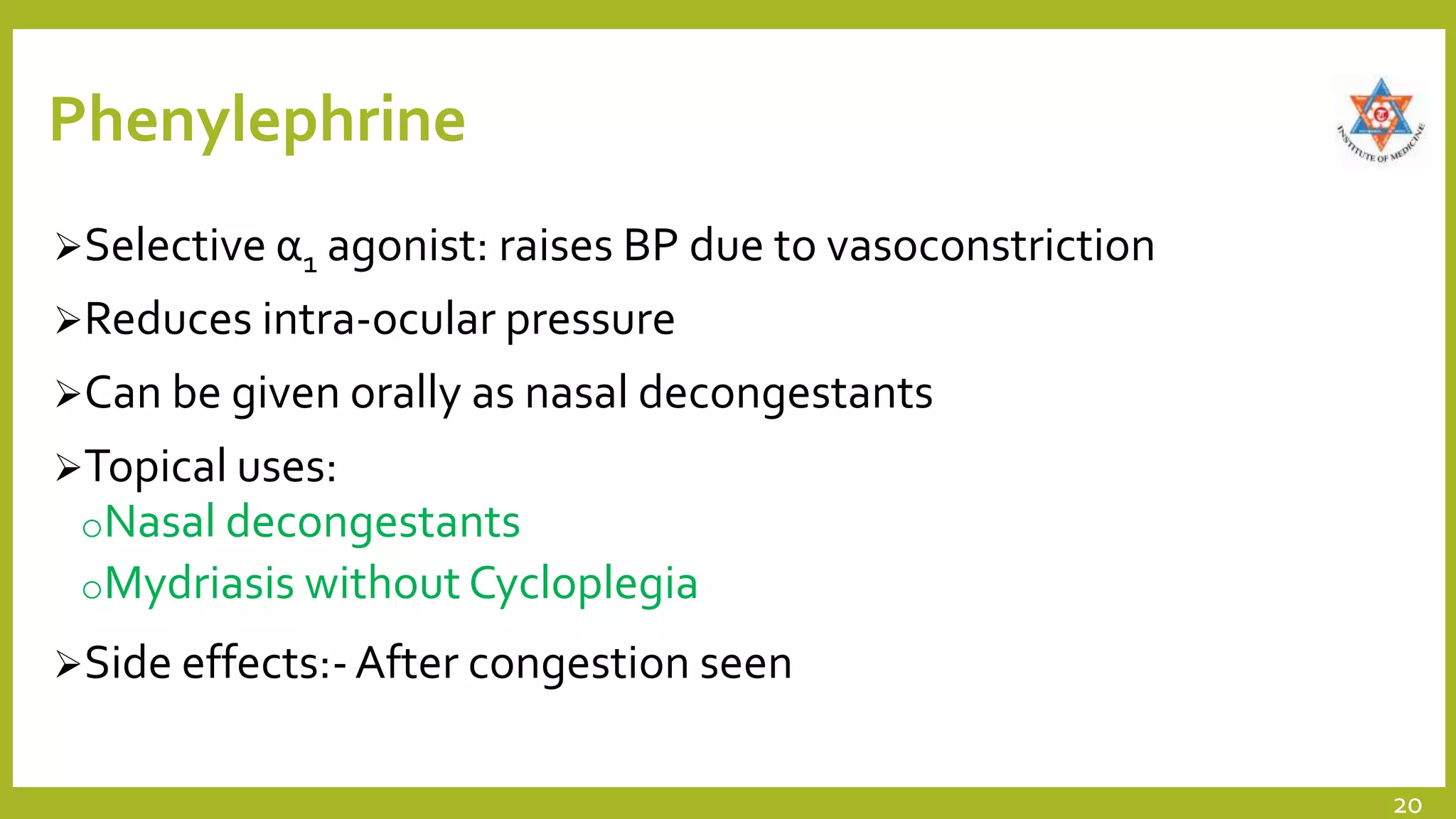 Adrenergic drugs 2020 | PPTX