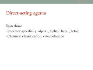 adrenergic pharmacology.ppt for public health | PPT