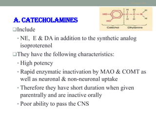 adrenergic pharmacology.ppt for public health | PPT