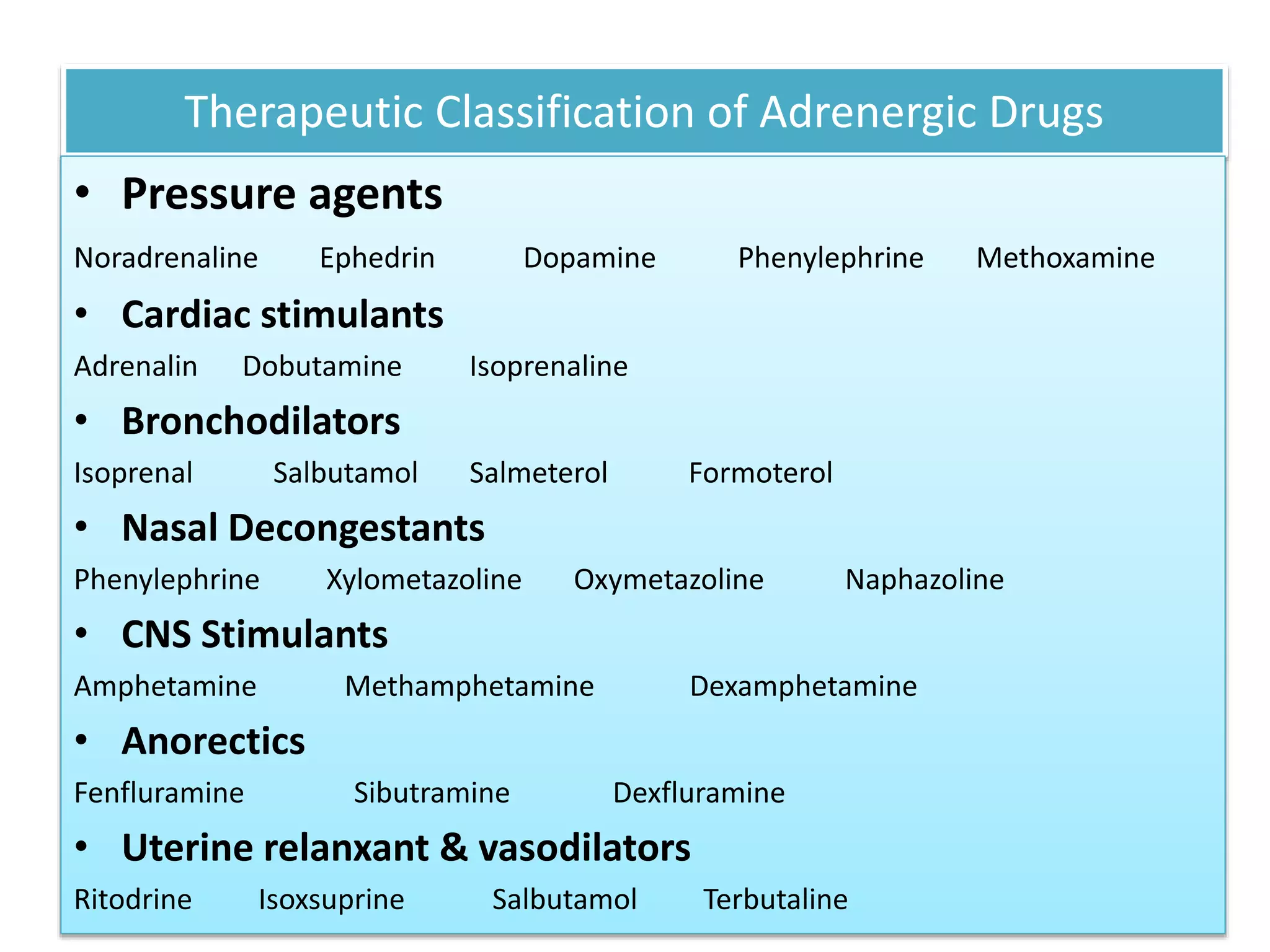 Adrenergic receptors and its modulators | PPTX