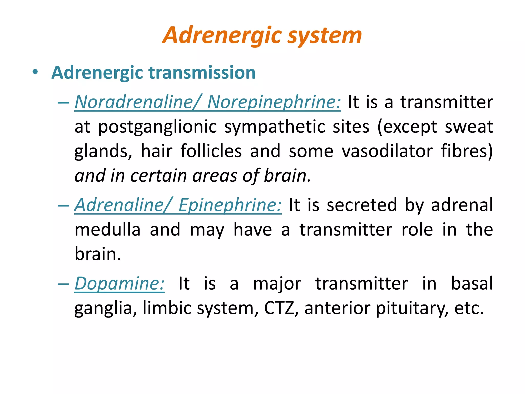Adrenergic system | PPTX