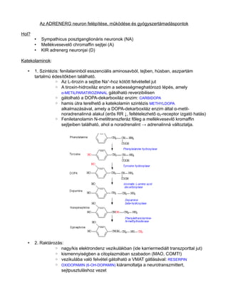 Adrenerg neuron gyógyszertan | PDF