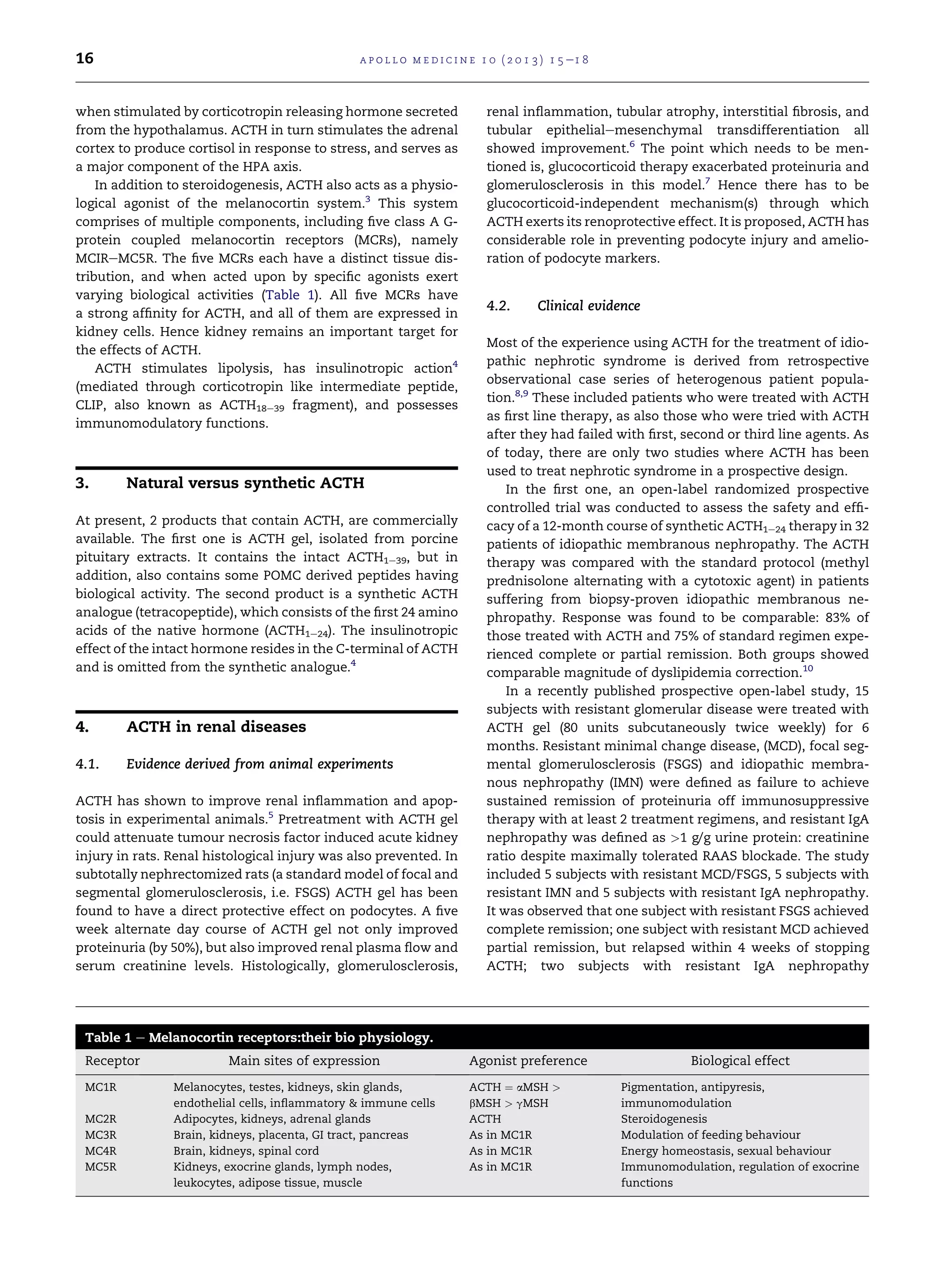 Adrenocorticotropic hormone (acth): a forgotten tool in the treatment ...