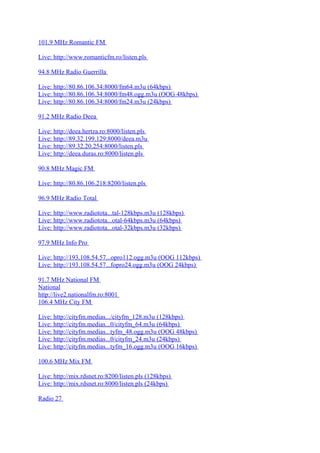 Adrese radio bune | PDF