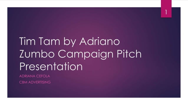 Adriana Cefola BMA349 Campaign Pitch Presentation - Tim Tam by Adriano Zumbo | PPT