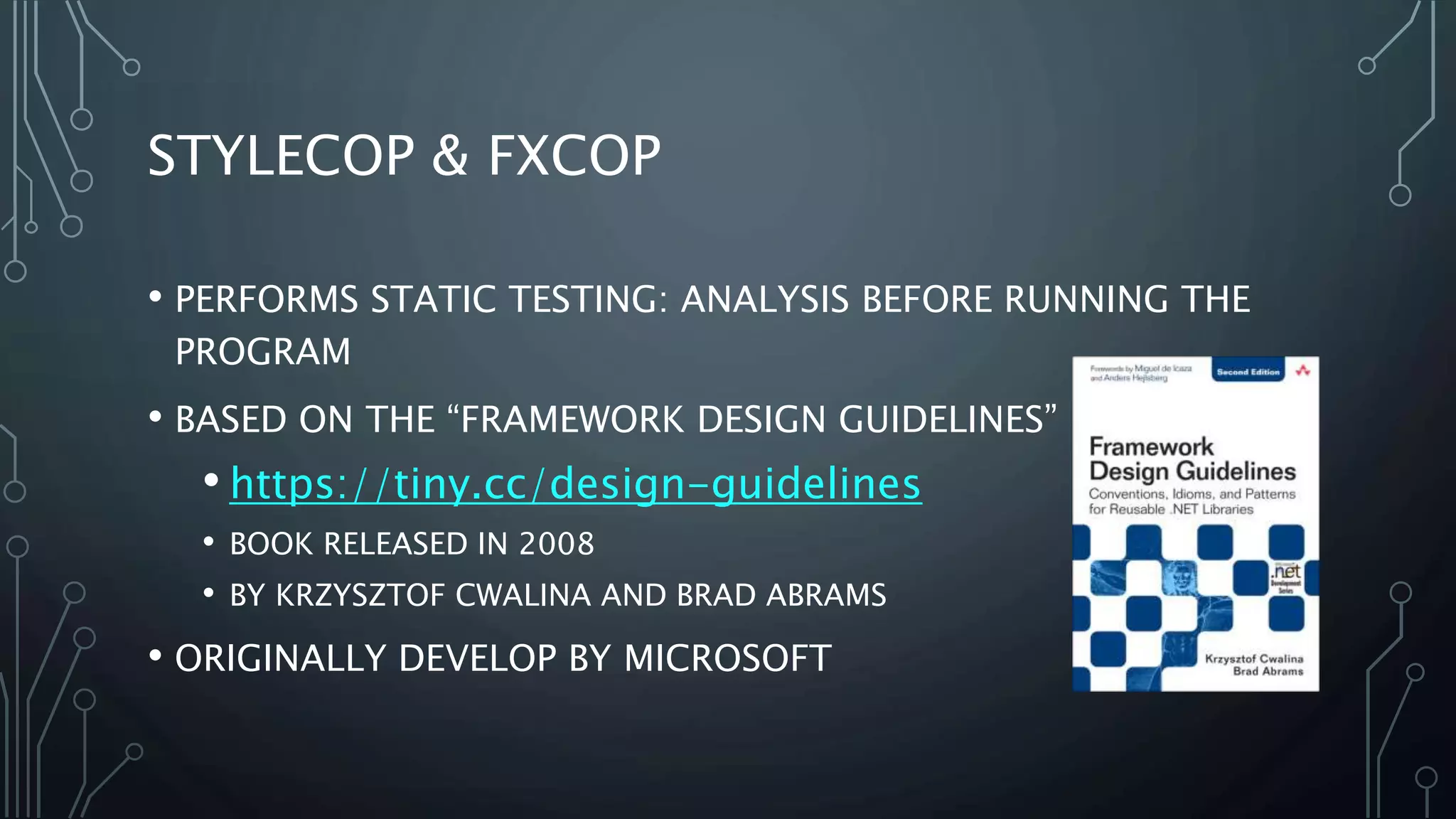 Static Analysis Tools for C# Demo | PPTX