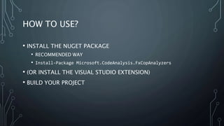 Static Analysis Tools for C# Demo | PPT