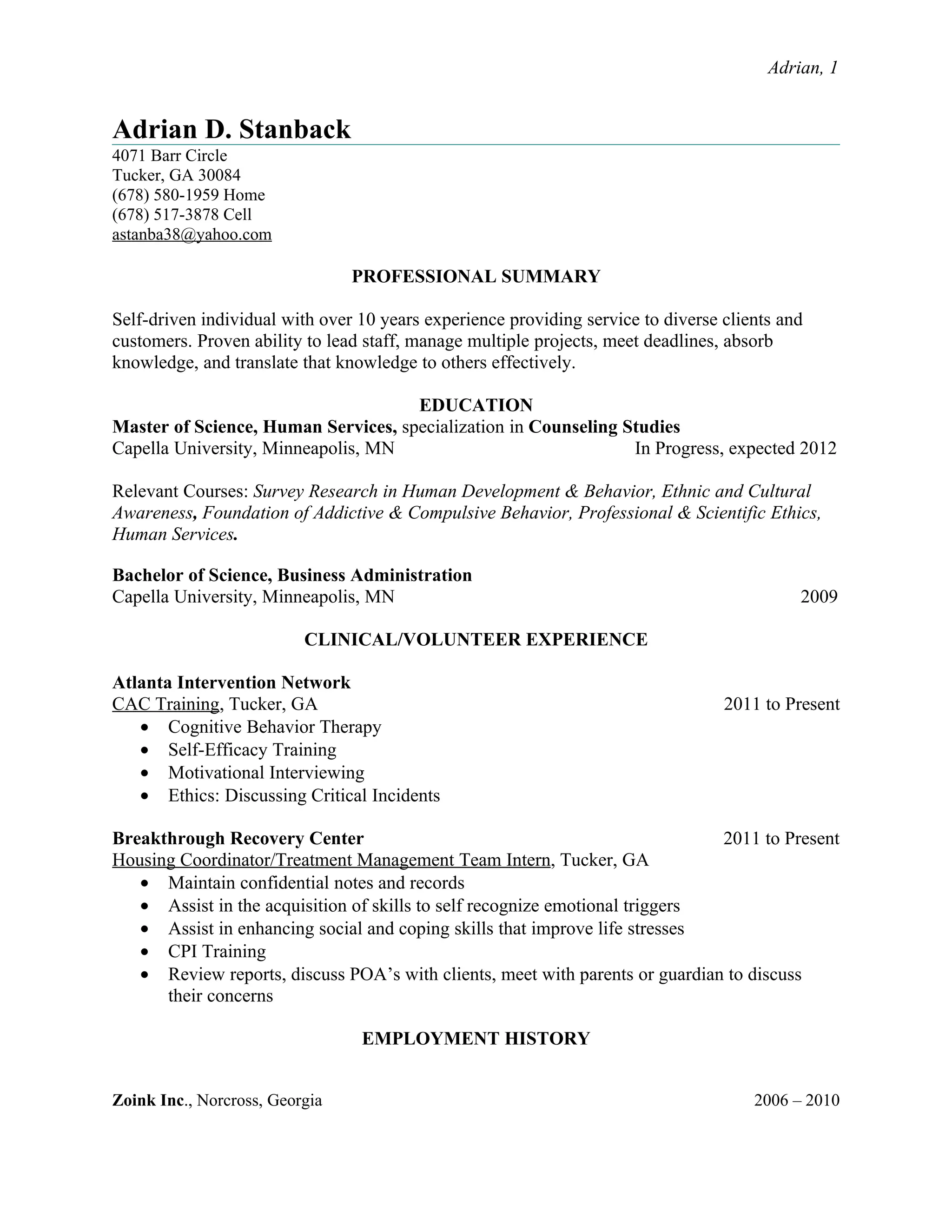 Adrian Resume | PDF