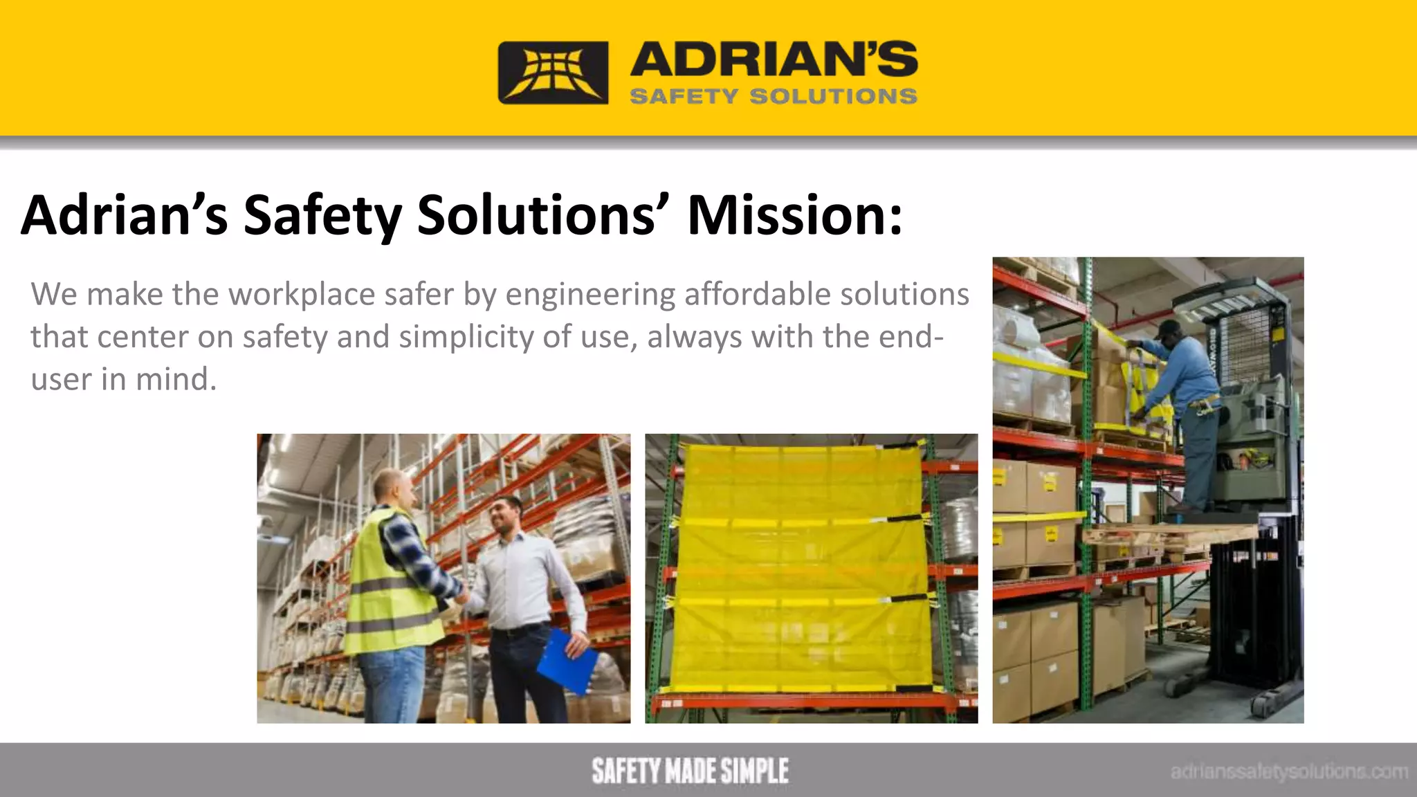 Adrian's Safety Solutions - Pallet Rack Safety Products Overview | PDF