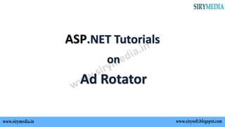 Adrotator in asp | PPTX