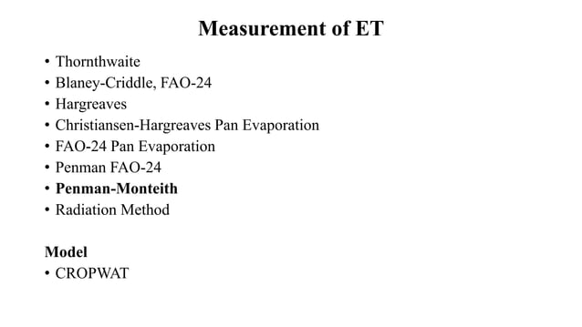 CLIMWAT and CROPWAT Model | PPTX