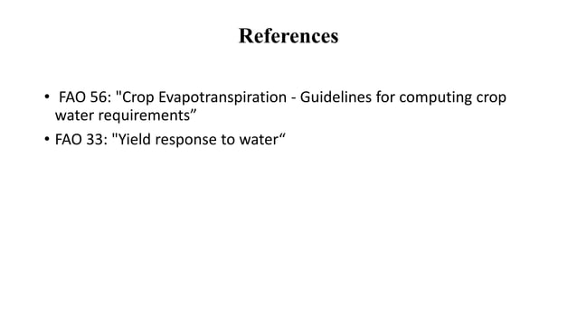 CLIMWAT and CROPWAT Model | PPTX