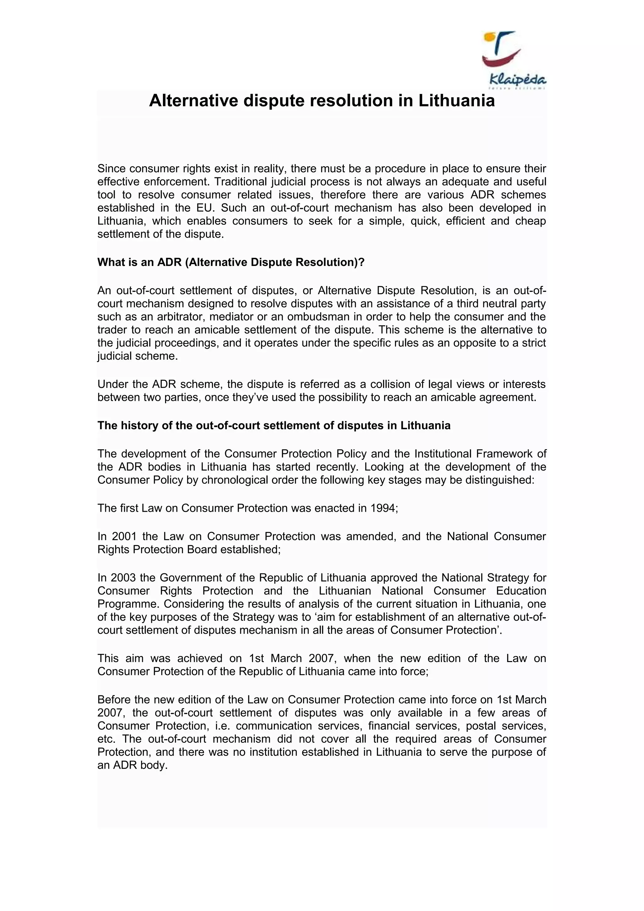 ADR mechanisms 3 | DOC