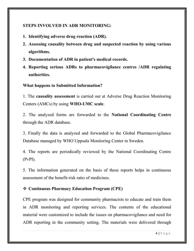 ADR MONITORING IN COMMUNITY PHARMACY.pdf | Pharmaceutical Industry ...