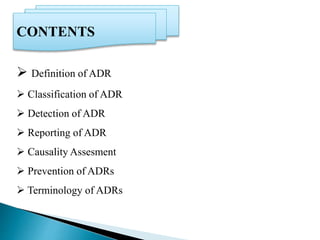 Adverse drug reaction bpharm 7th sem notes | PPTX | Pharmaceutical ...