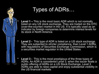 American Depository Receipts ADR Presentation | PPT