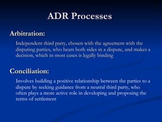 Alternative Dispute Resolution | PPT | Business | Business and Finance