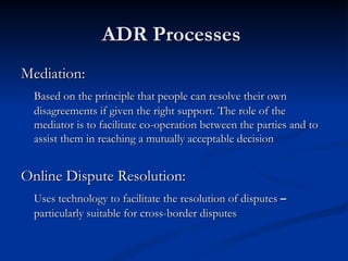 Alternative Dispute Resolution | PPT | Business | Business and Finance