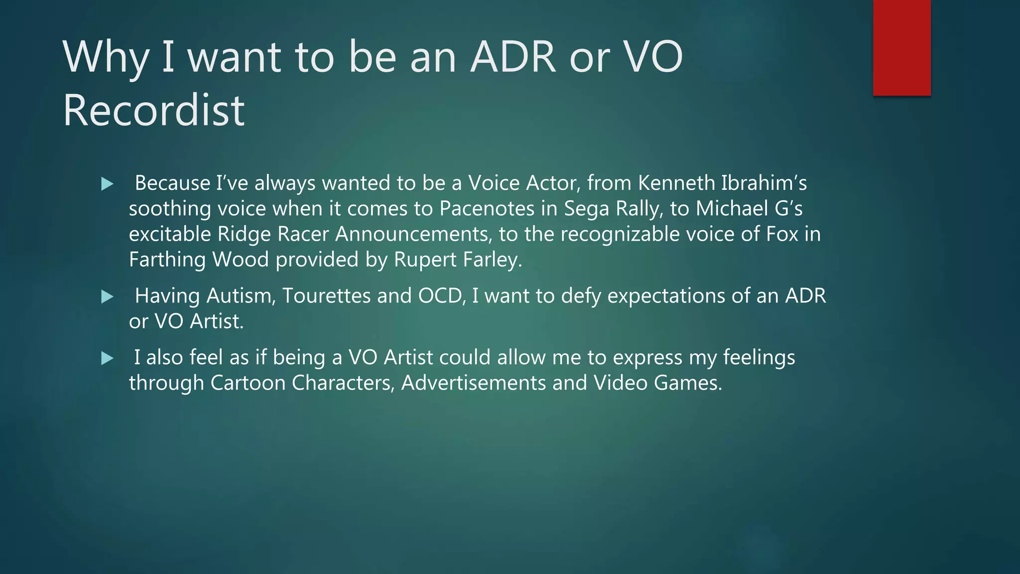 ADR Recording and VO Presentation | PPT