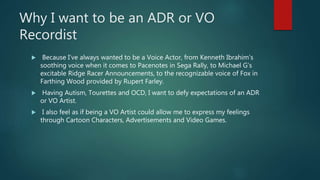 ADR Recording and VO Presentation | PPT