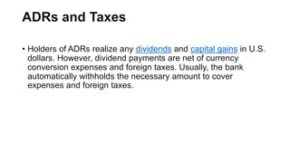 ADR - American Depository Reciepts - Financial Regulations | PPT