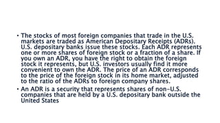 ADR - American Depository Reciepts - Financial Regulations | PPT