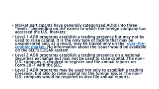 ADR - American Depository Reciepts - Financial Regulations | PPT